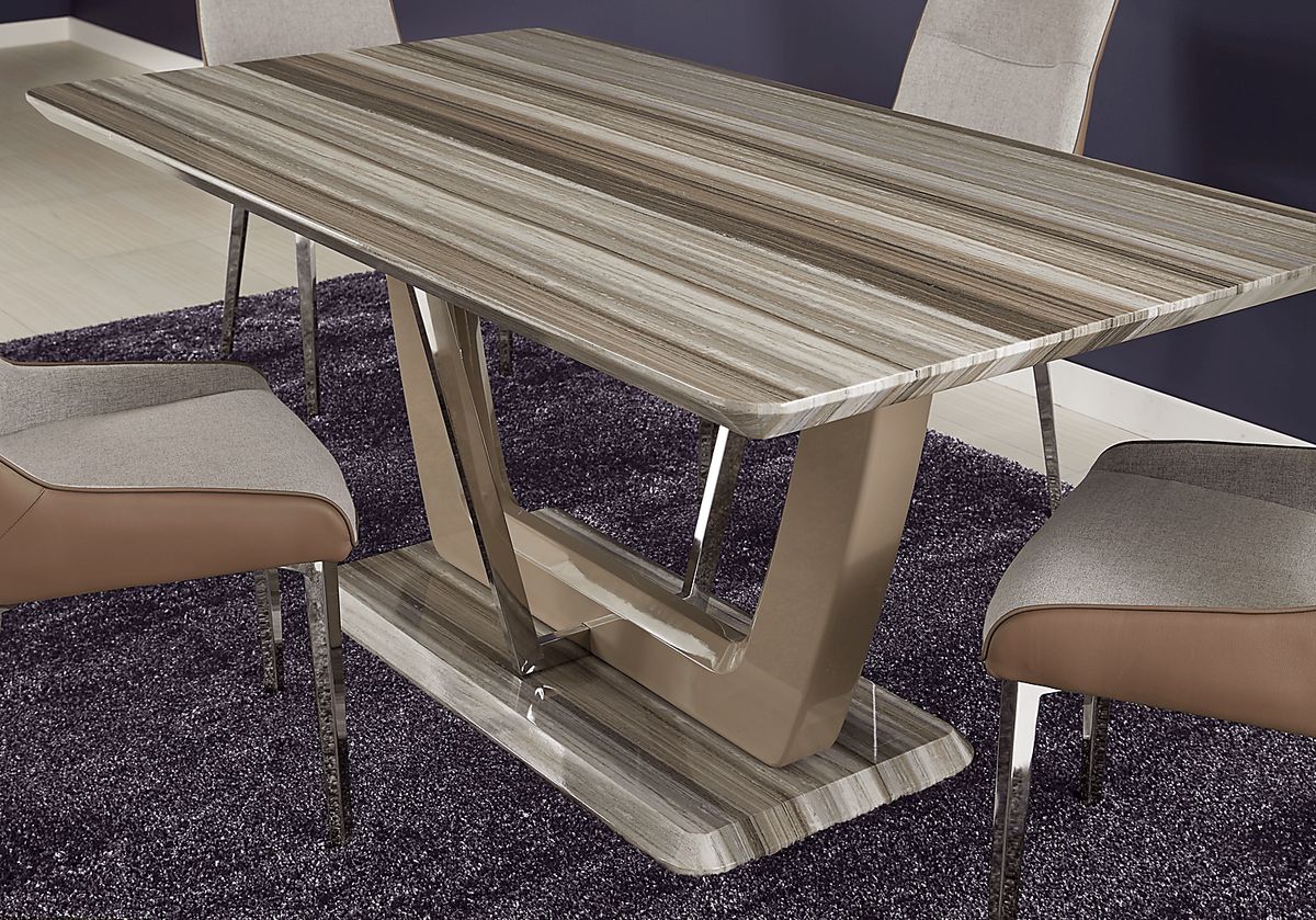 Duvall Tan Light Wood Dining Room Set With Dining Table, Side Chair ...