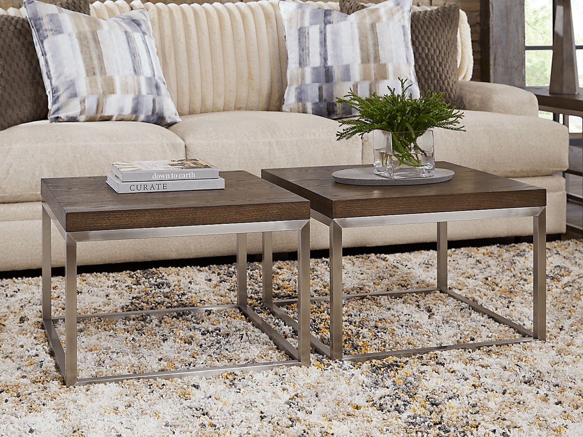 Dyer Caramel Light Wood 2 Pc Bunching Table Set | Rooms to Go