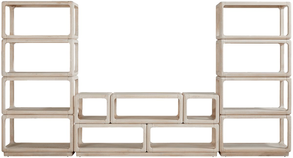 Eaglebrooke Natural Light Wood 3 Pc Credenza With Bookcases | Rooms to Go