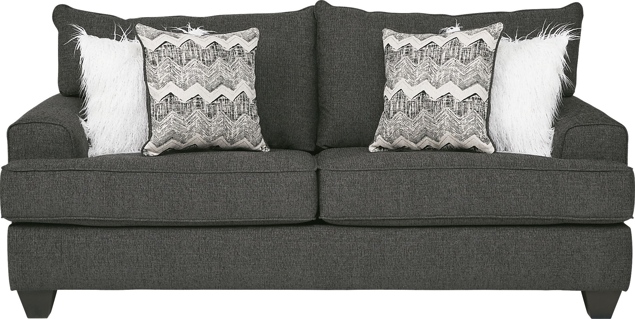 East Bank Black Polyester Fabric Premium Sleeper Loveseat