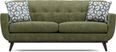 East Side Avocado Green Chenille Fabric Apartment Sofa - Rooms To Go
