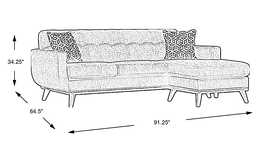 East Side Avocado Green Chenille Fabric Chaise Sofa | Rooms to Go