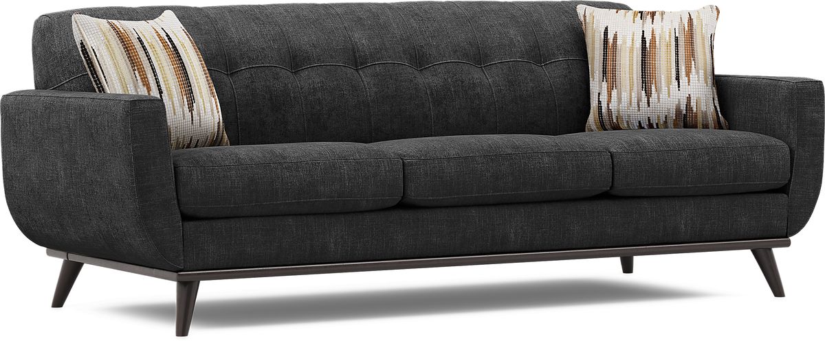 East Side Black Chenille Fabric Sofa | Rooms to Go