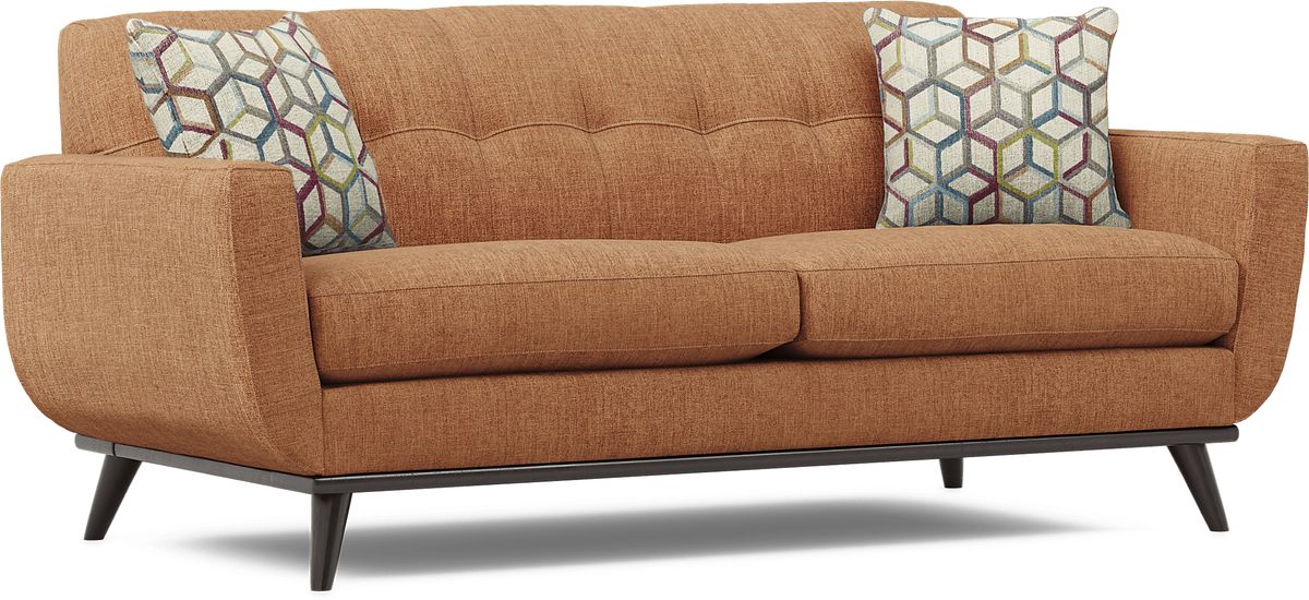 East Side 2 Pc Russet Orange Chenille Fabric Living Room Set With Sofa ...