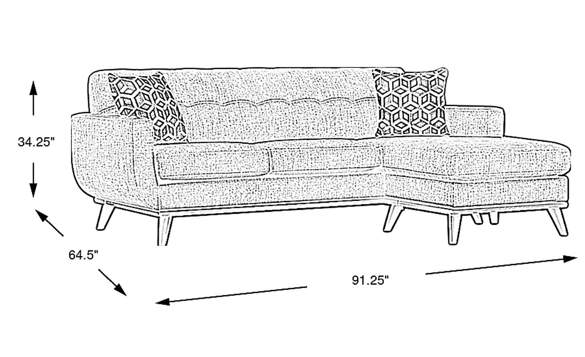 East Side Russet Orange Chenille Fabric Chaise Sofa | Rooms to Go