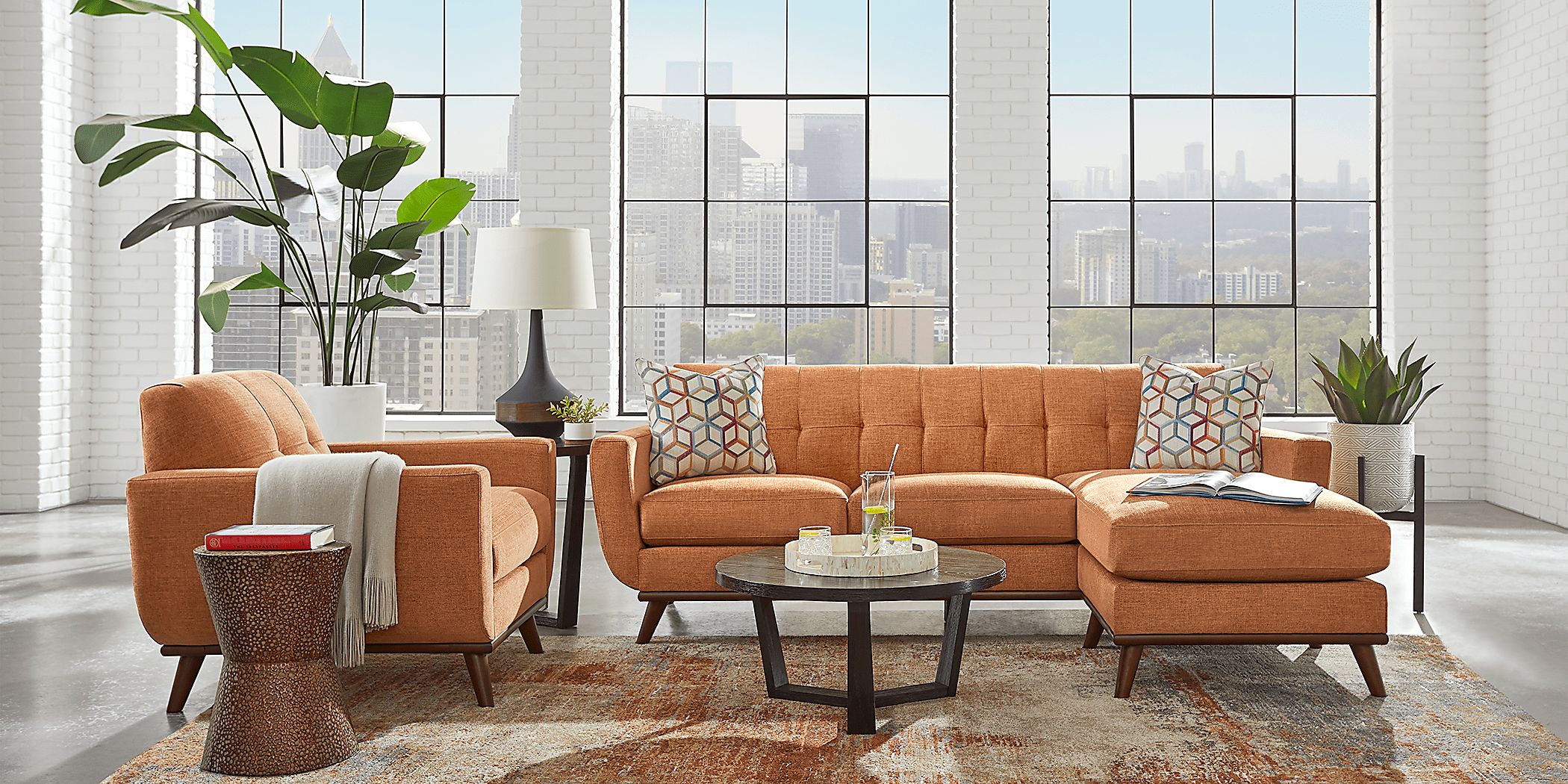 East Side Russet 4 Pc Sectional Living Room - Rooms To Go