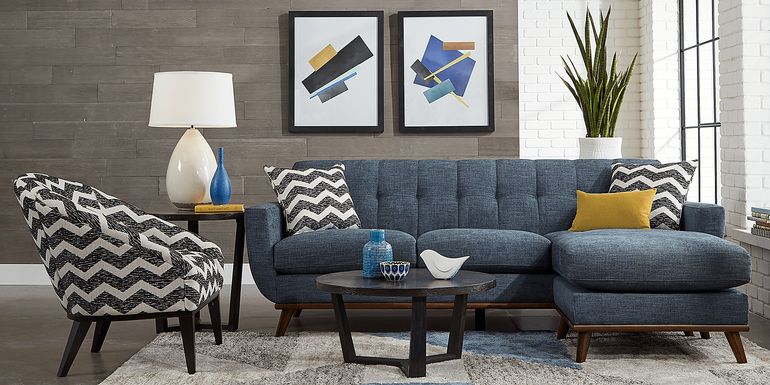 Blue Living Room Furniture Sets (Sofa & Loveseat)﻿