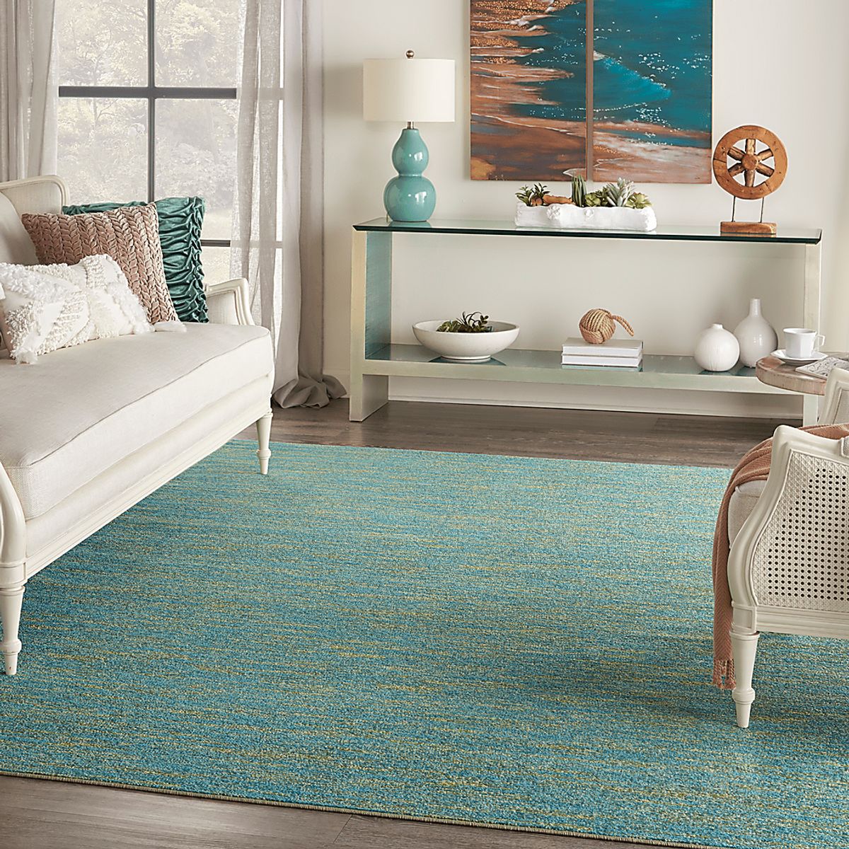 Easthagen Blue/Green Blue Rugs | Rooms to Go