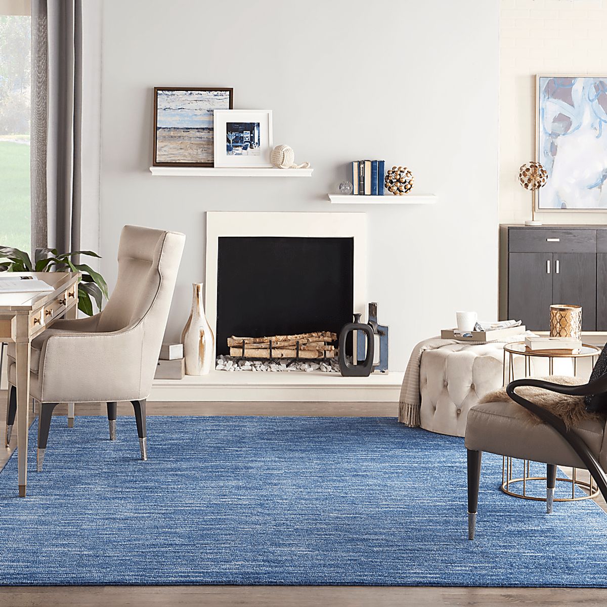 Easthagen Navy Blue Rugs | Rooms to Go