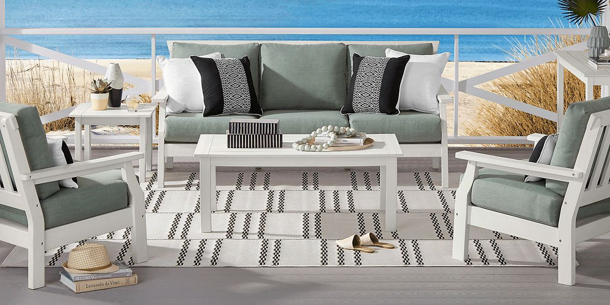 Fifth & Shore Eastlake 4 Pc White Colors,White Jade Green Outdoor ...