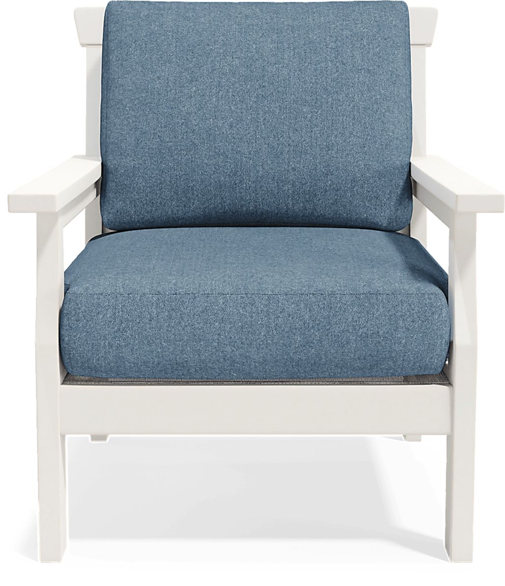 Eastlake White Outdoor Club Chair with Agean Cushions - Rooms To Go