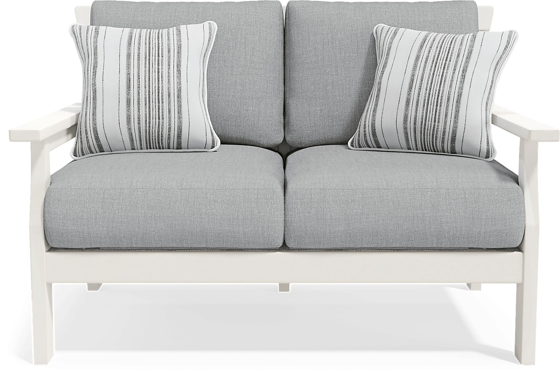Fifth & Shore Eastlake White Colors,White Pewter Gray Outdoor Loveseat ...