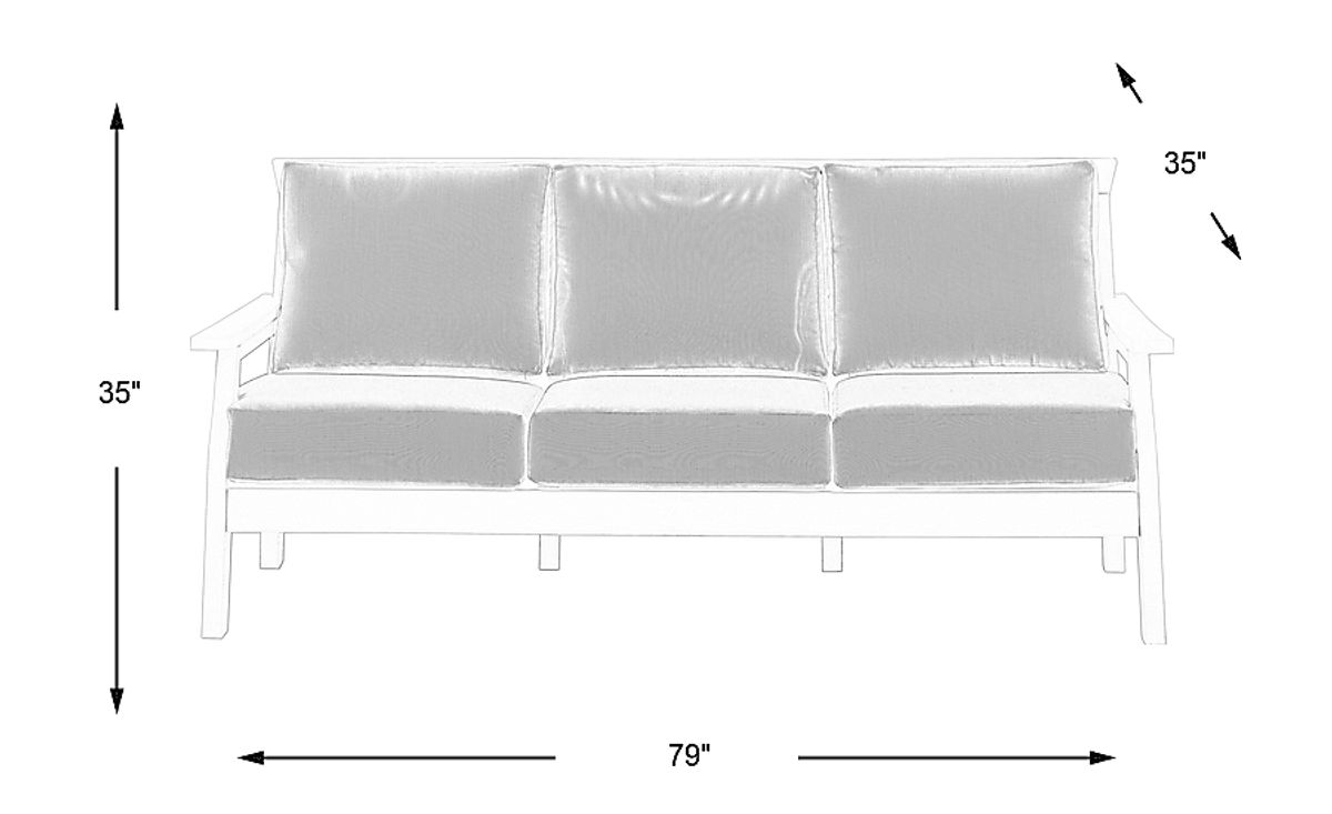 Fifth & Shore Eastlake White Colors,White Pewter Gray Outdoor Sofa ...