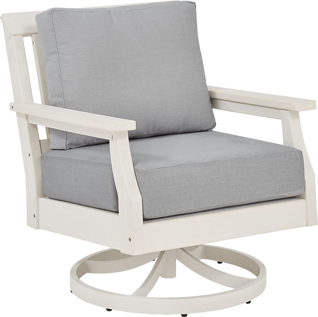 Fifth & Shore Eastlake White Colors,White Pewter Gray Outdoor Swivel ...