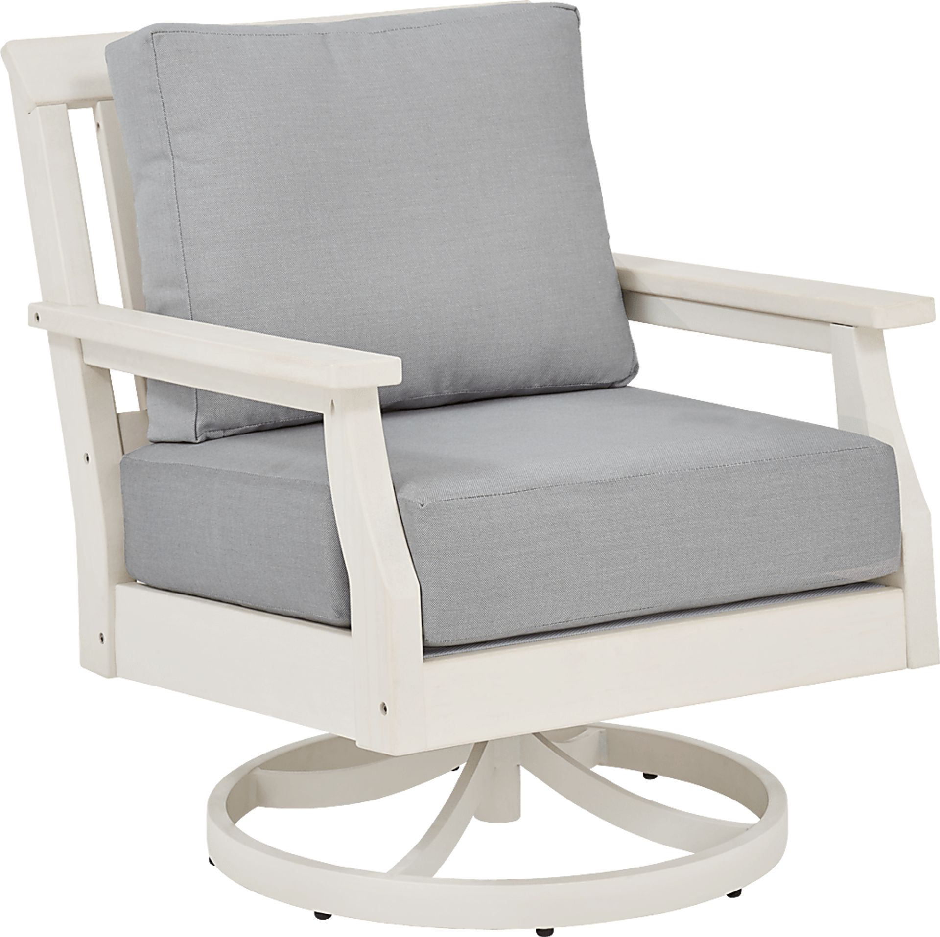 Fifth & Shore Eastlake White Colors,White Pewter Gray Outdoor Swivel ...