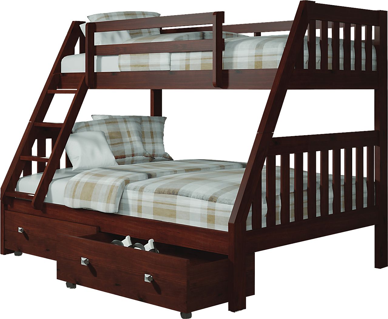 Eastton Brown Dark Wood Twin/Twin Bunk Bed | Rooms to Go