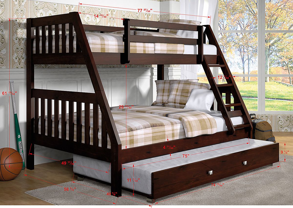 Eastton Brown Dark Wood Twin/Full Step Bed | Rooms to Go