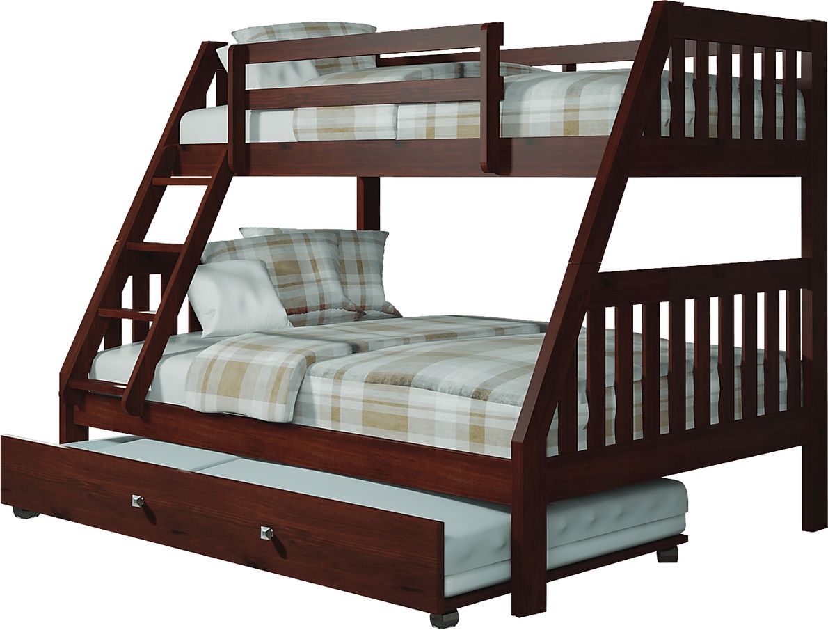 Eastton Brown Dark Wood Twin/Full Step Bed - Rooms To Go