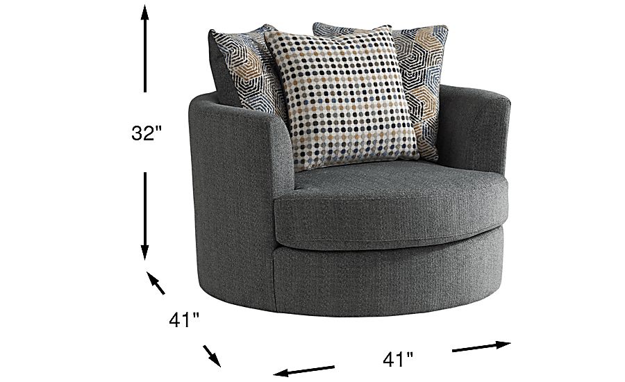 Eaton Heights Denim Accent Swivel Chair - Rooms To Go