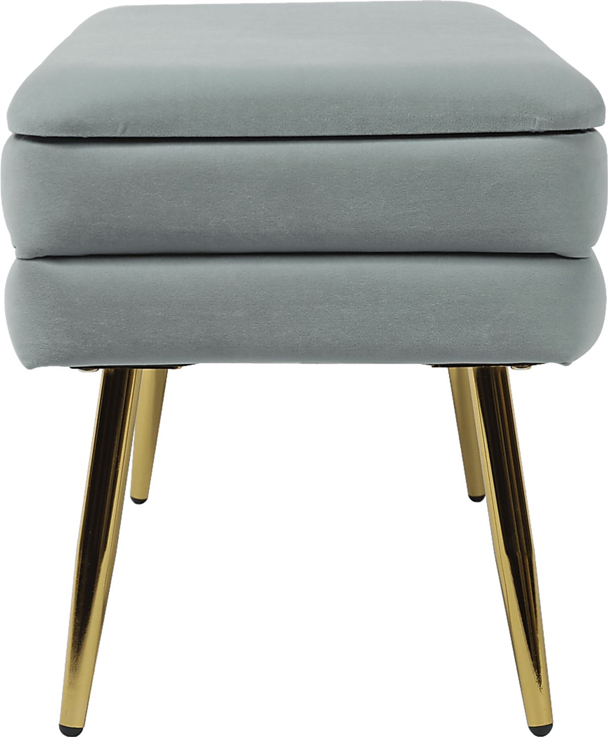 Eauclair Blue Velvet Plush Storage Bench | Rooms to Go