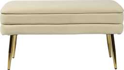 Eauclair Cream Beige Velvet Plush Storage Bench | Rooms to Go