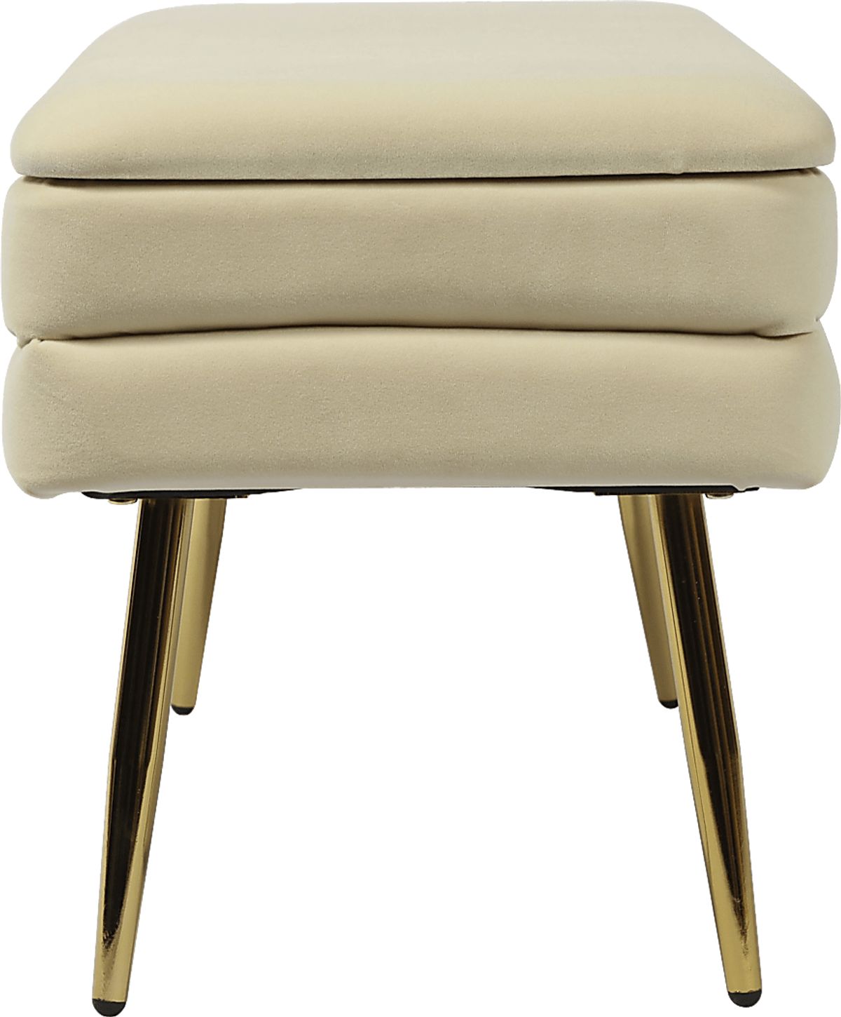 Eauclair Cream Beige Velvet Plush Storage Bench | Rooms to Go