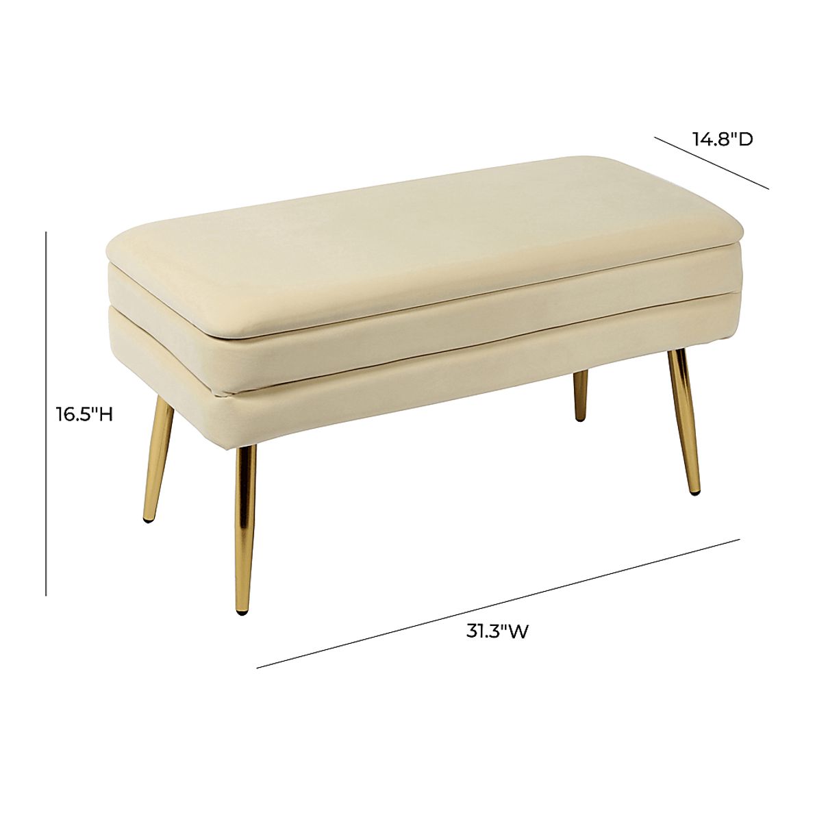 Eauclair Cream Storage Bench - Rooms To Go
