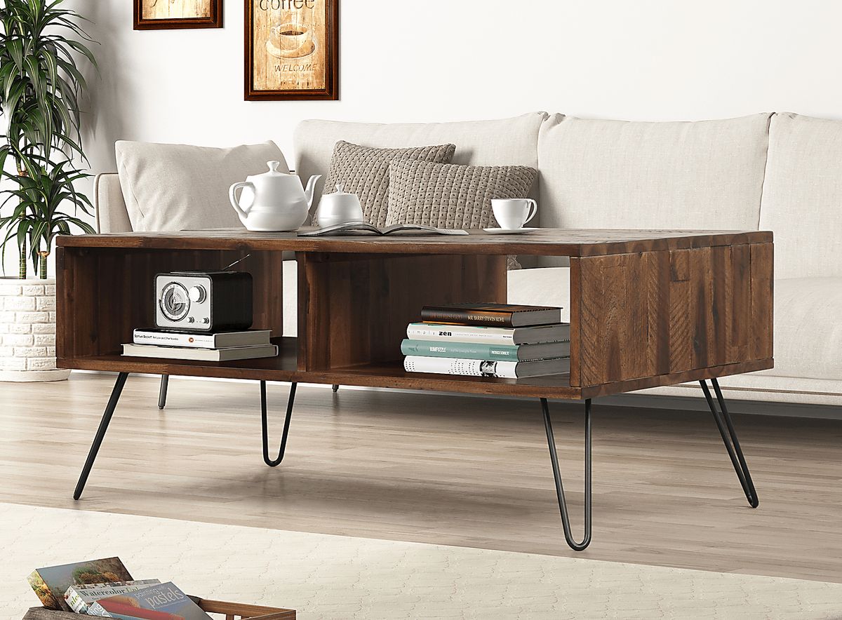 Eclanens Dark Brown Wood Coffee Table | Rooms to Go