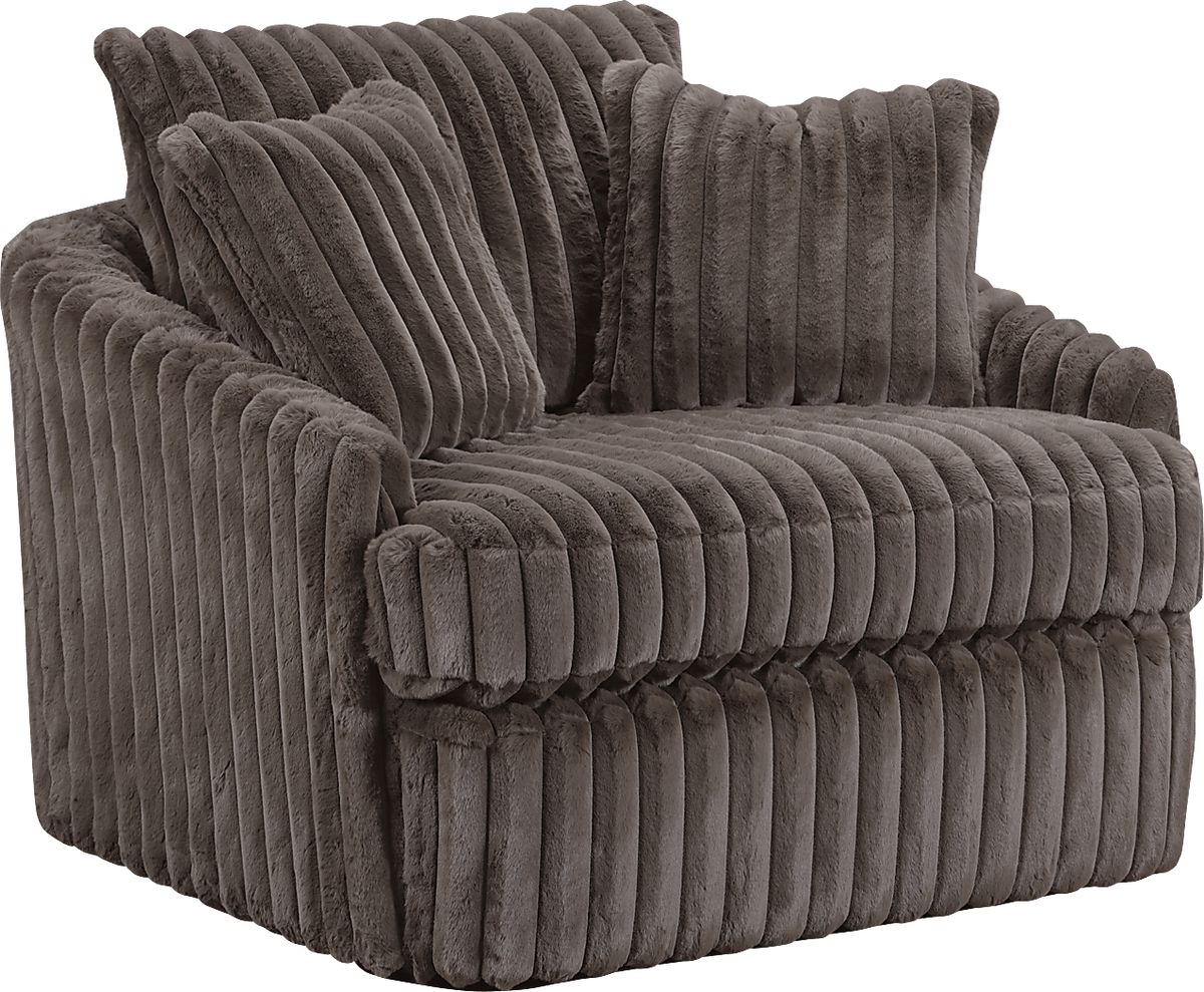 Eclipse Bronze Brown,Yellow Microfiber Swivel Chair | Rooms to Go