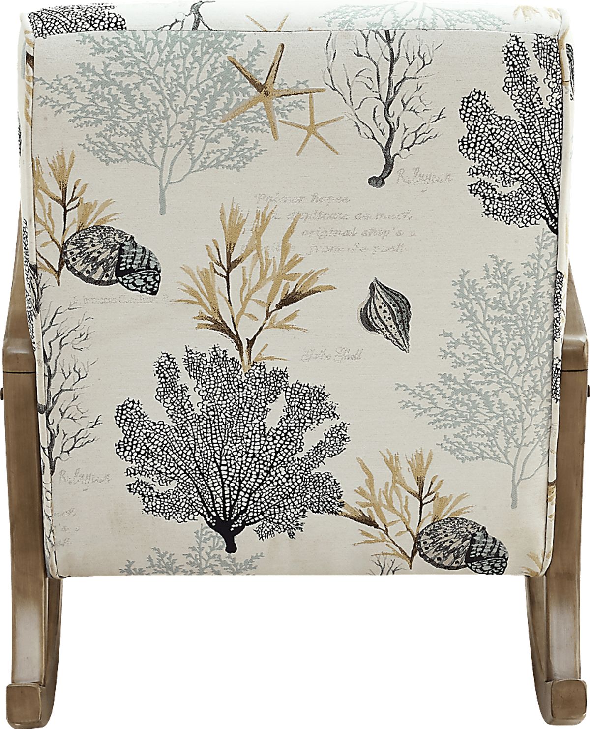 Edana Off-White Beige,White Polyester Fabric Rocker Accent Chair ...