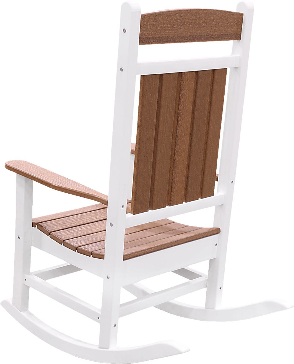 Edgarton Natural White and Mocha Outdoor Rocker - Rooms To Go