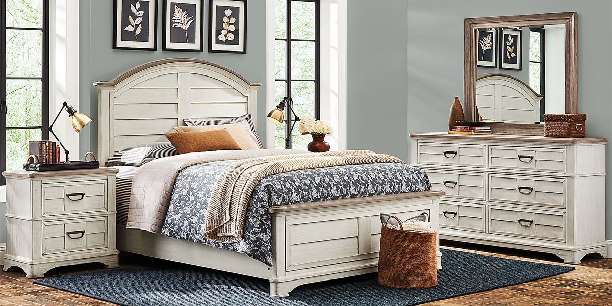 Edisto Bay White Colors,White 3 Pc Queen Panel Bed | Rooms to Go