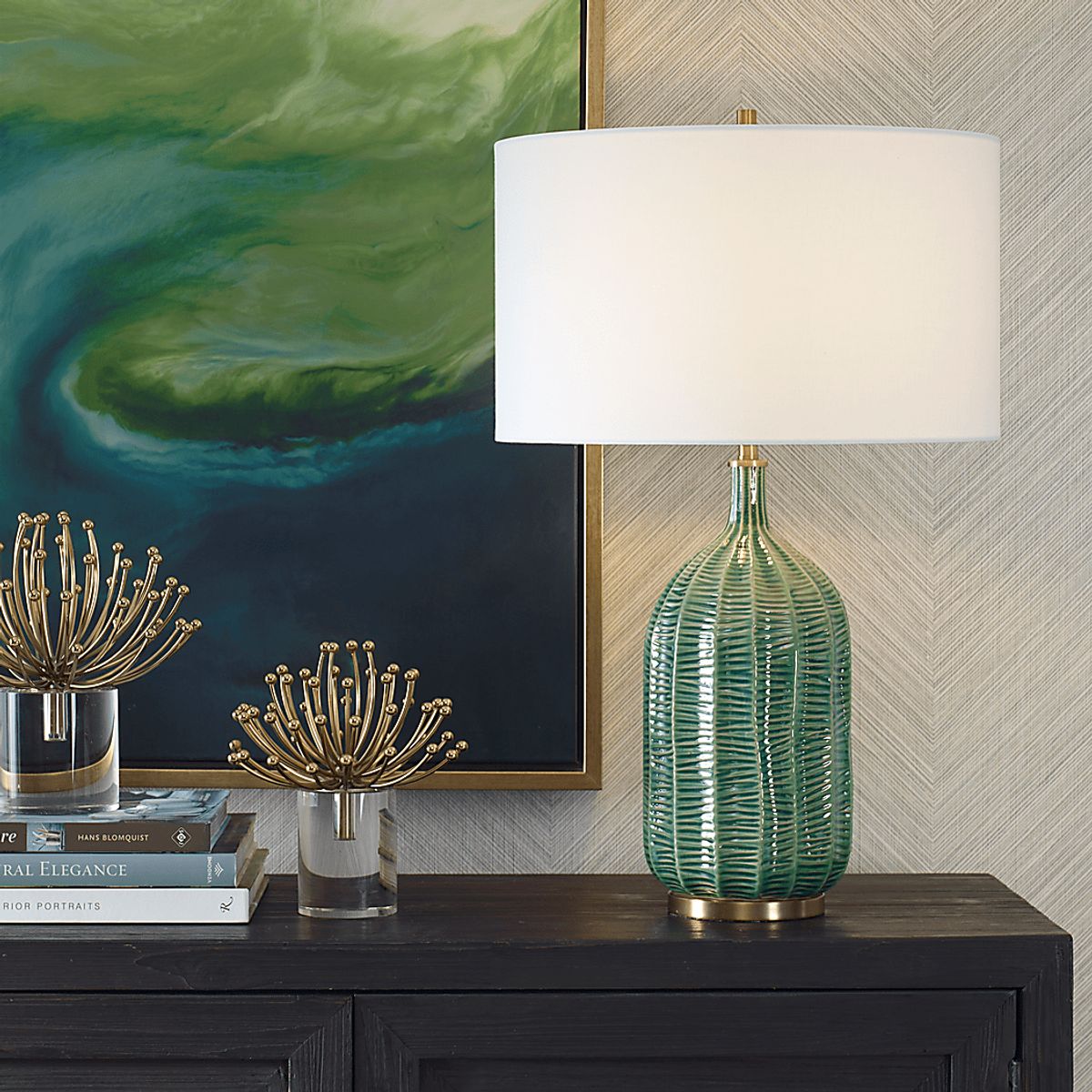 Edlie Gate Green Table Lamp | Rooms to Go
