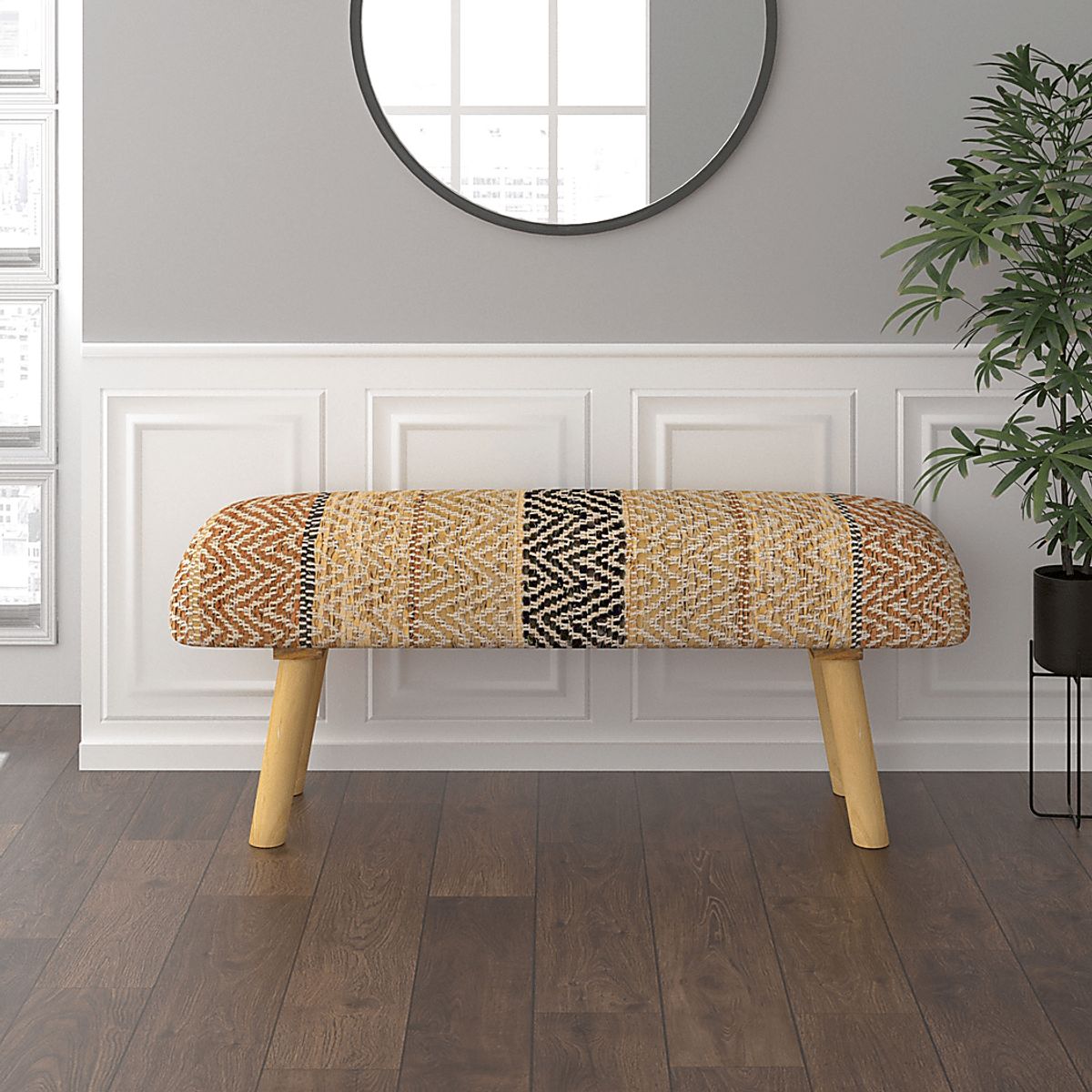 Ehiph Beige Bench | Rooms to Go