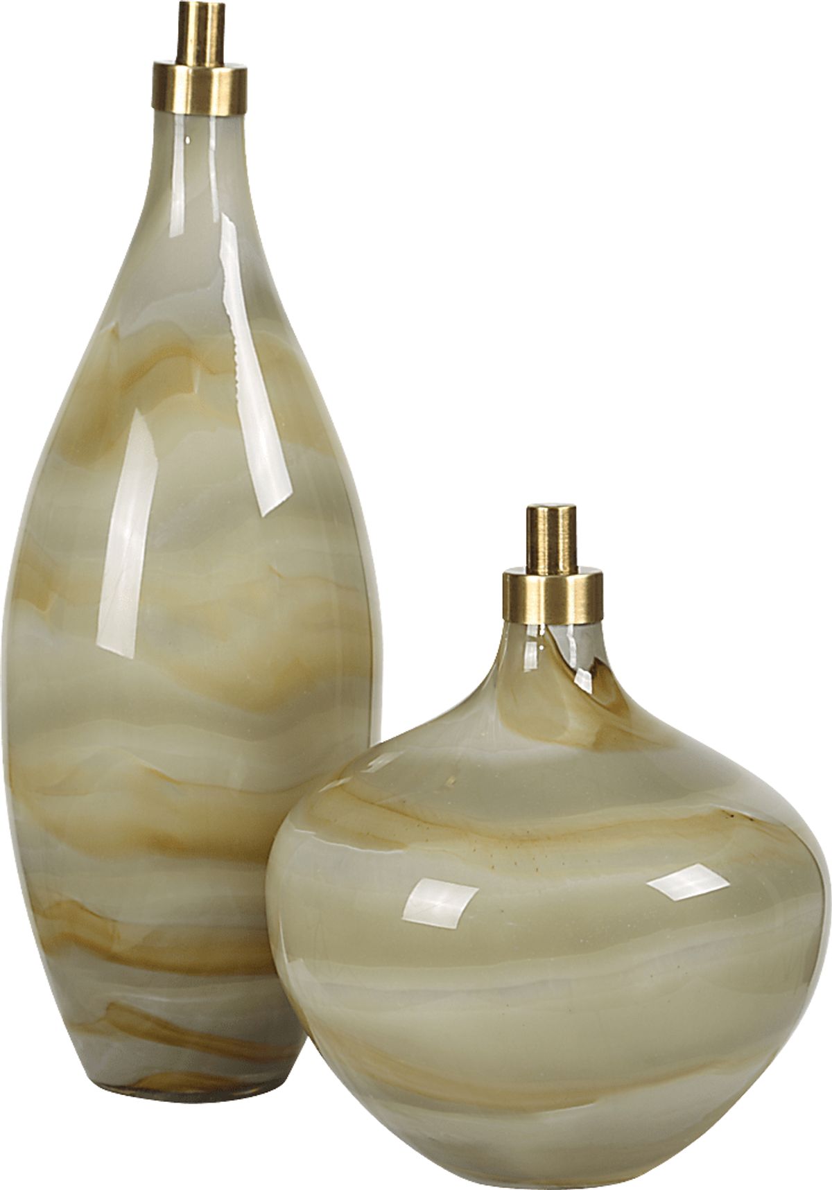 Eikel Gold Colors,Metal Gray Bottle, Set Of 2 | Rooms to Go