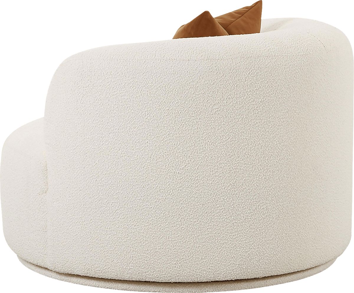 Eilers Cream Beige Polyester Fabric Swivel Upholstered | Rooms to Go
