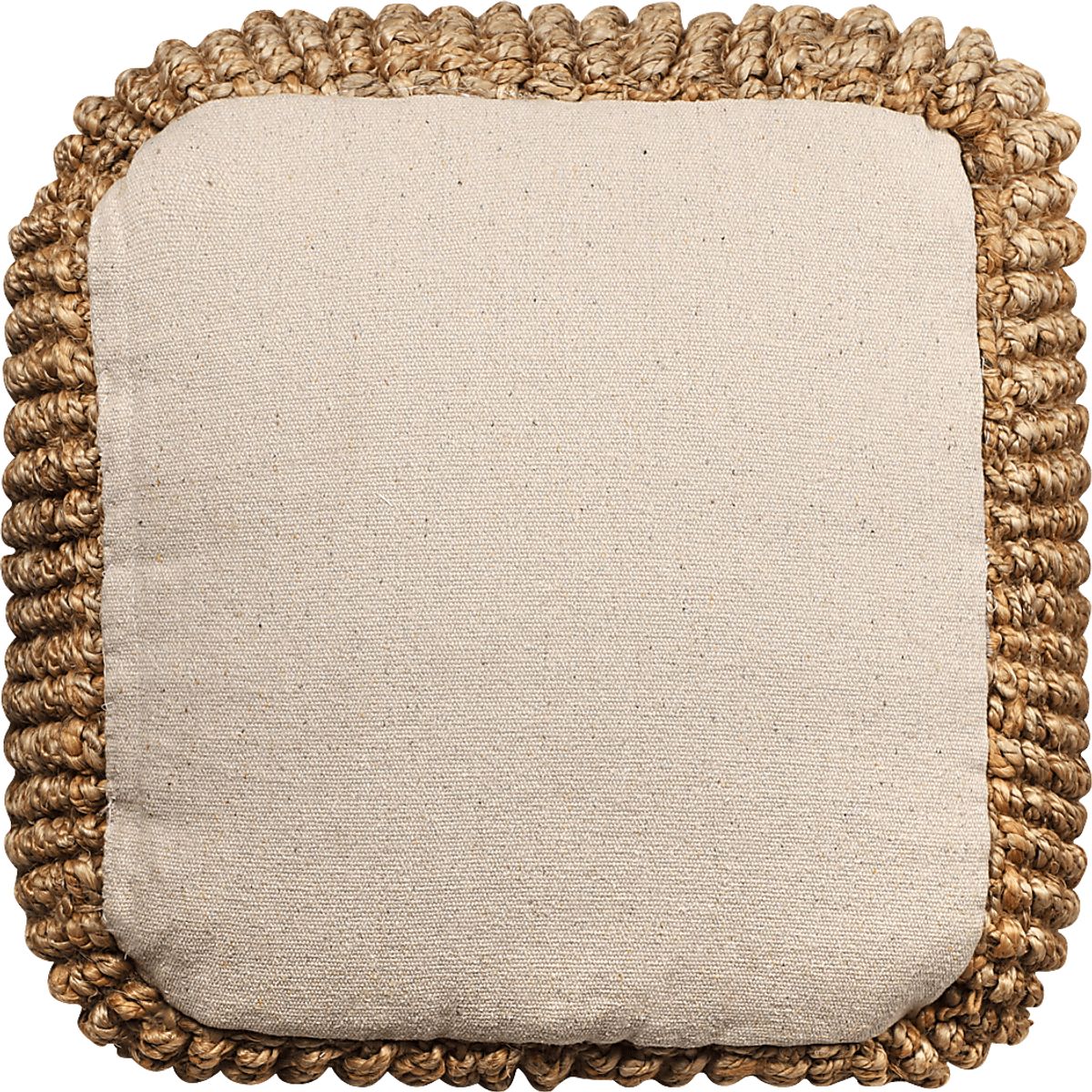 Eladen Tan Beige,Brown Cotton,Jute Fabric Poufs | Rooms to Go