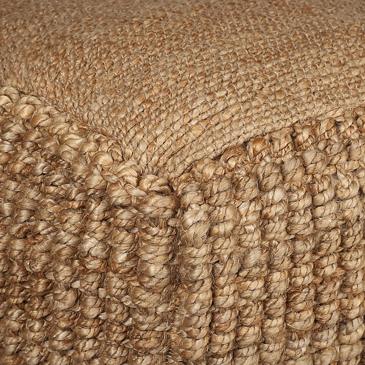 Eladen Tan Beige,Brown Cotton,Jute Fabric Poufs | Rooms to Go