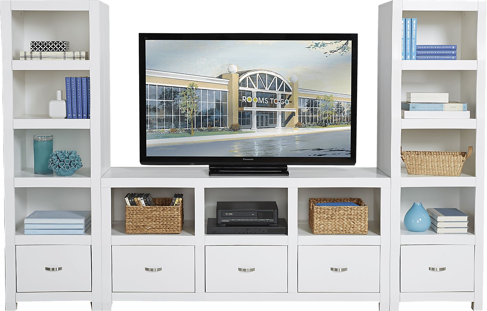 Eldon Square White Colors,White 3 Pc Wall Unit | Rooms to Go
