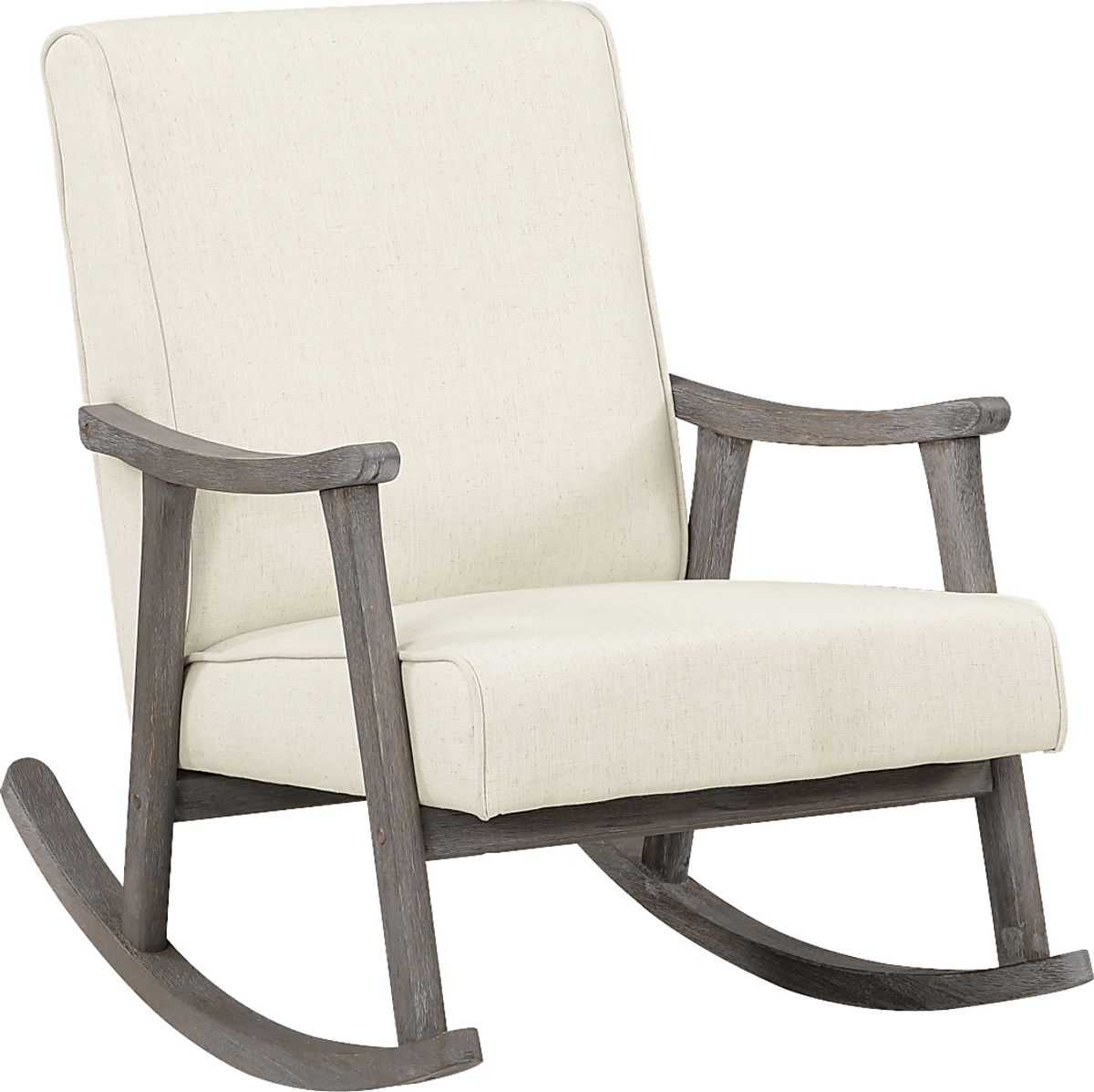 Eldonlee III Cream Beige Polyester Fabric Rocker Accent Chair | Rooms to Go