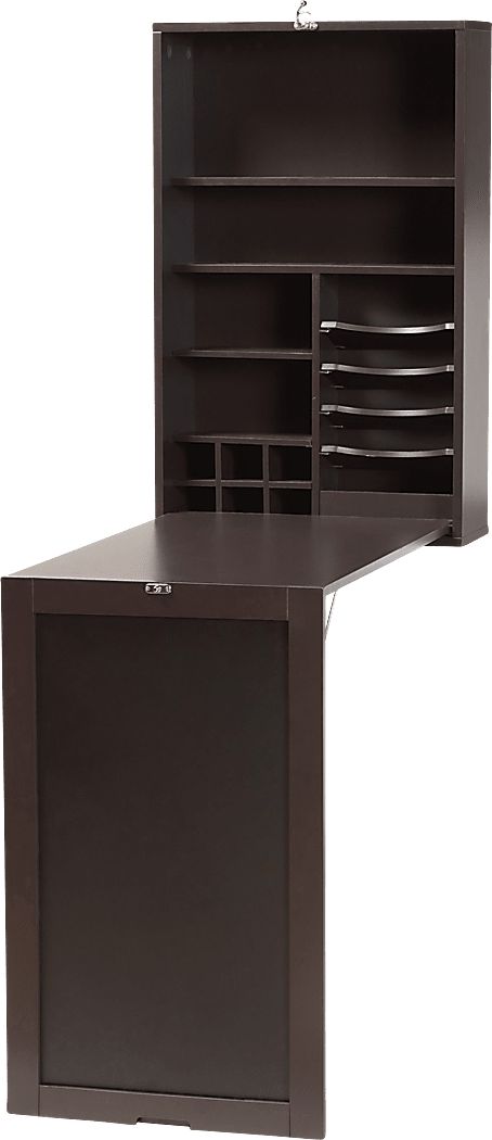 Eldoran Dark Brown Folding Desk - Rooms To Go