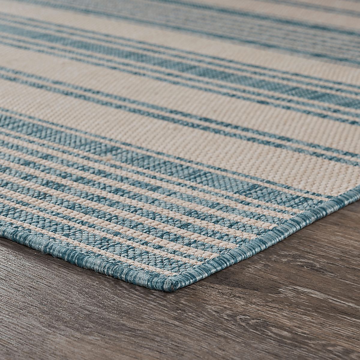 Elgaitere Aqua,White Blue,White Outdoor Rugs | Rooms to Go