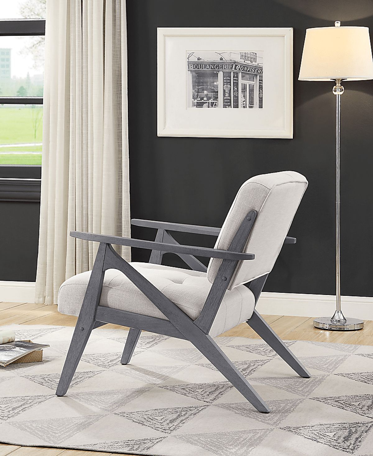 Eliona II Cream Beige Polyester Fabric Accent Chair | Rooms to Go