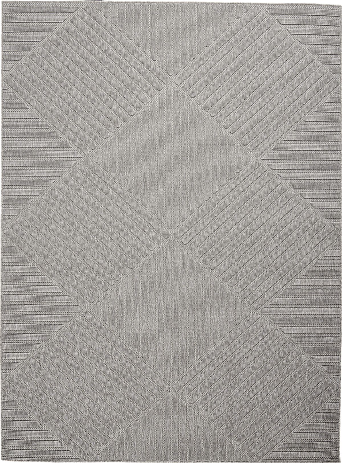 Elize Gray Polypropylene Fabric Outdoor Rug | Rooms to Go