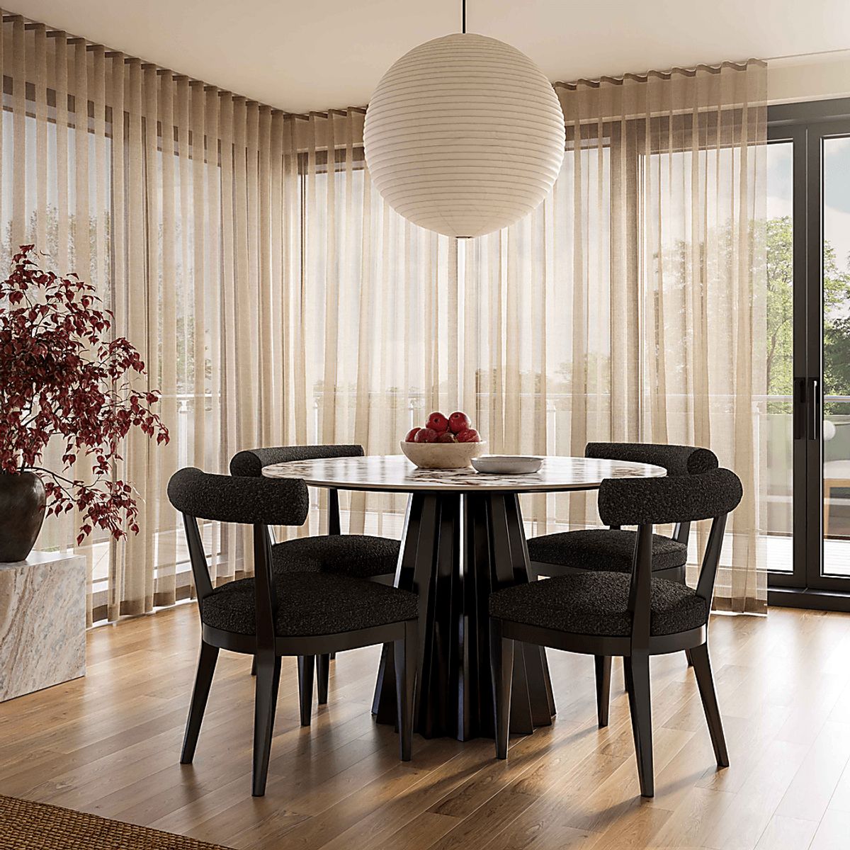 Eljan Black Polyester Fabric Dining Chair | Rooms to Go