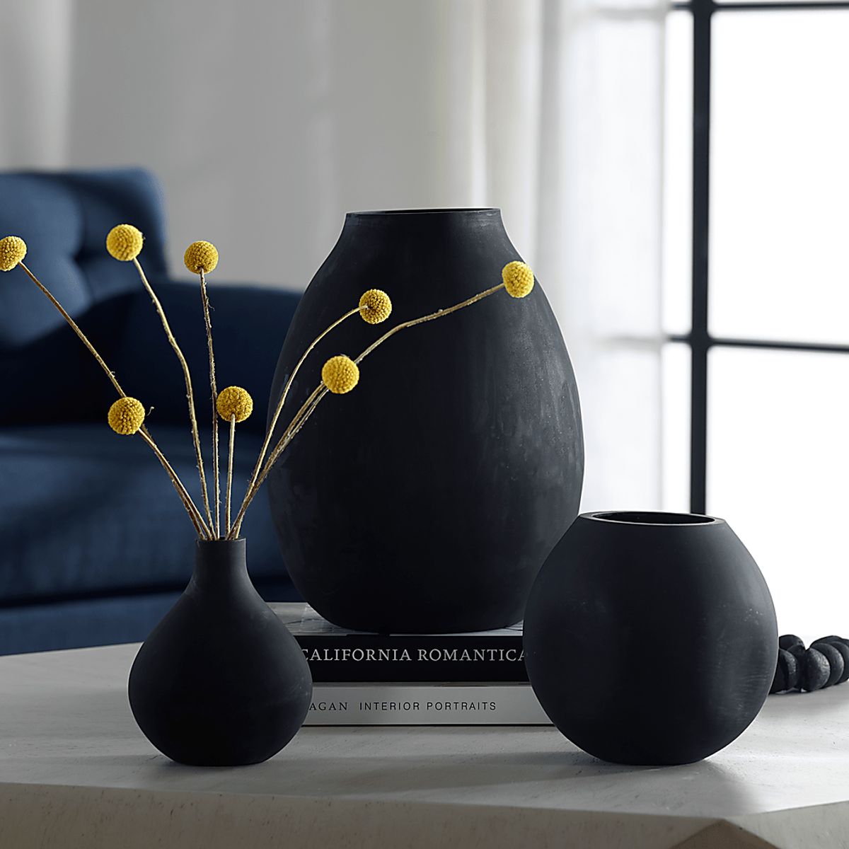 Eljin Black Black,Colors Vase, Set Of 2 | Rooms to Go