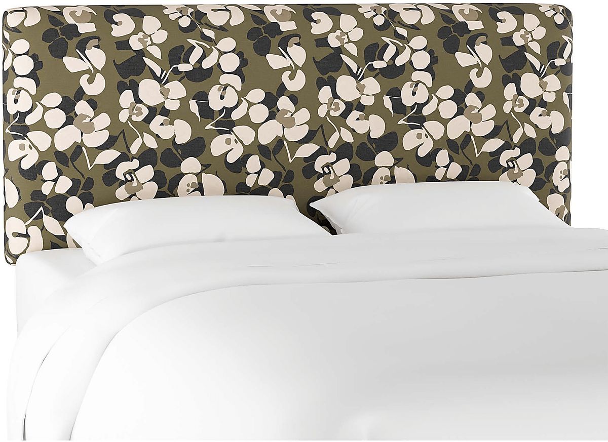 Ellalynn II Dark Green Cotton Fabric King Headboard | Rooms to Go