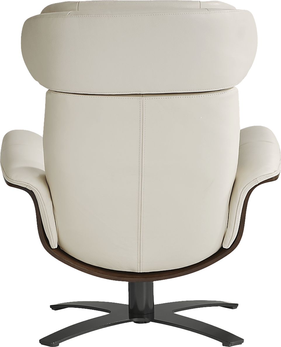 Elliot Ivory Reclining Leather Swivel Chair - Rooms To Go