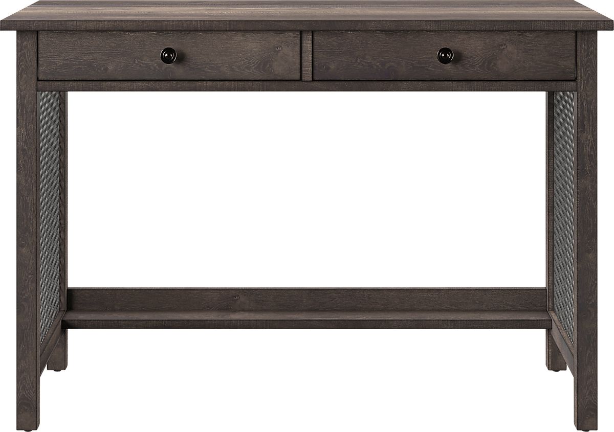 Elmbrook Dark Brown Wood Desk - Rooms To Go