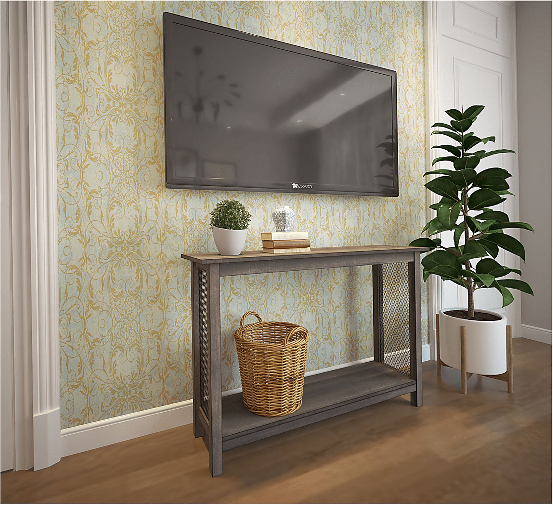 Elmbrook Dark Brown Wood Sofa Table | Rooms to Go